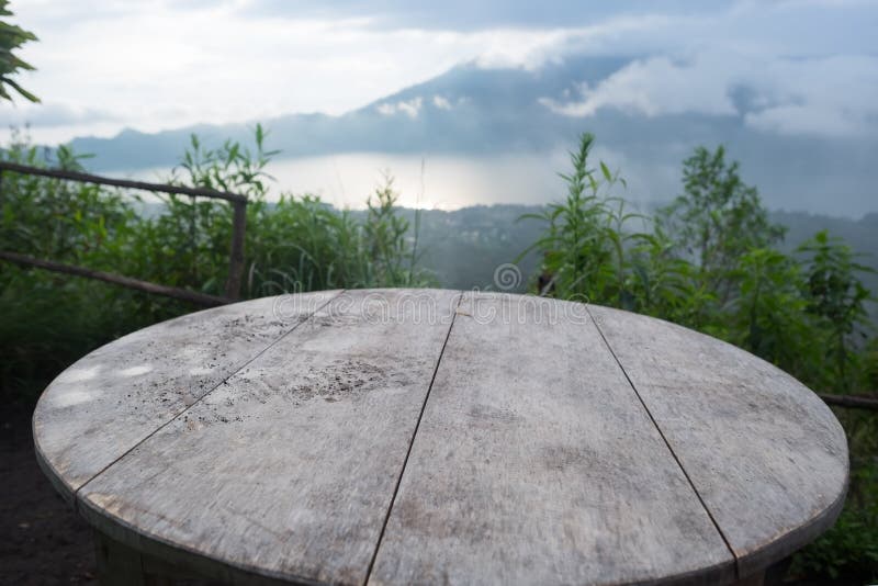 Empty Dinner Table and Morning View Over the Mountain Stock Image ...