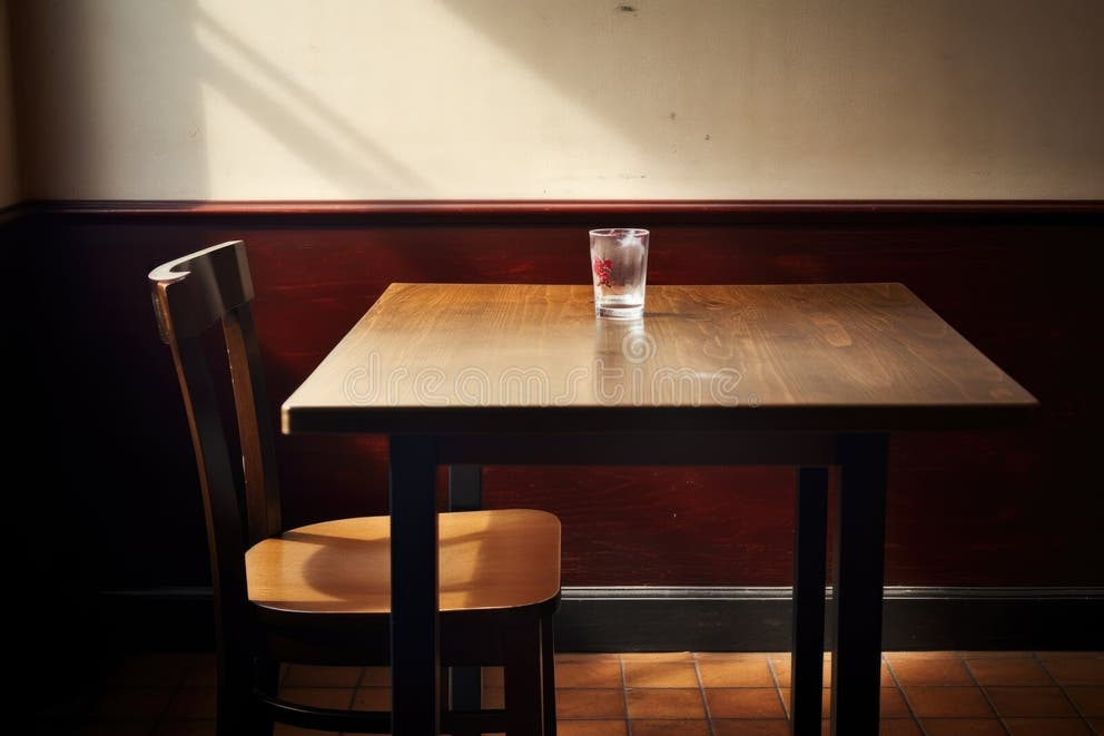 An Empty Dinner Table with One Chair Stock Photo - Image of simplicity ...