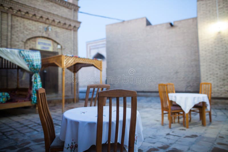 Empty dinner tables stock image. Image of romantic, lunch - 134010277