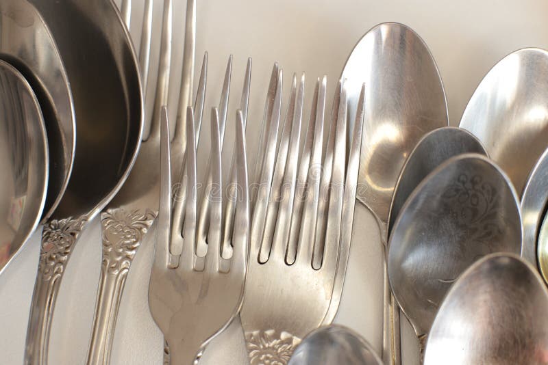 Clean Cooking Utensils for daily Use, Empty Dishes on a White Table ...