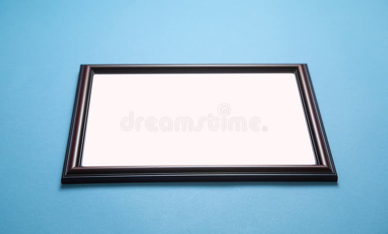 Empty Diploma or Certificate Frame on the Blue Background Stock Photo ...