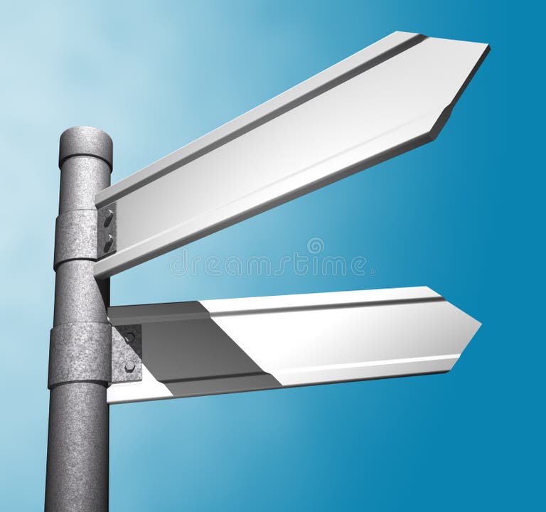 Empty Direction Sign stock illustration. Illustration of road - 18022039