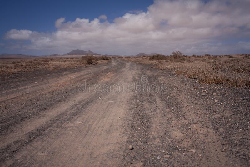Empty Dirt Road in the Desert. Stock Photo - Image of calmness ...