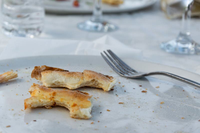 Empty Dirty Plate after Eating Pizza Stock Image - Image of meat ...
