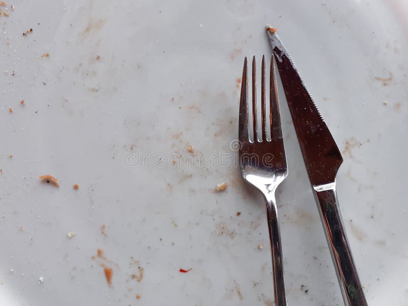 Empty Dirty Plate after Eating Pizza Stock Photo - Image of eating ...