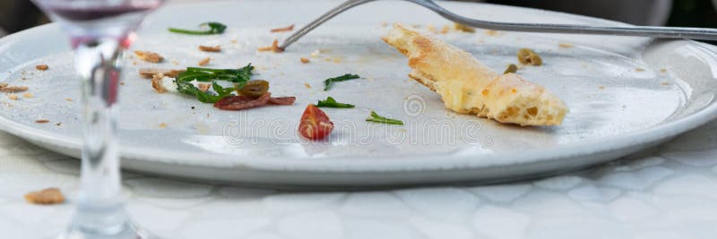 Empty Dirty Plate after Eating Pizza Stock Photo - Image of eating ...