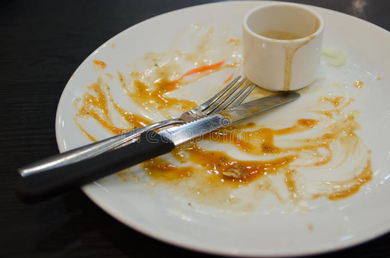 Empty Dish after Food on the Table Stock Image - Image of gorge, tasty ...
