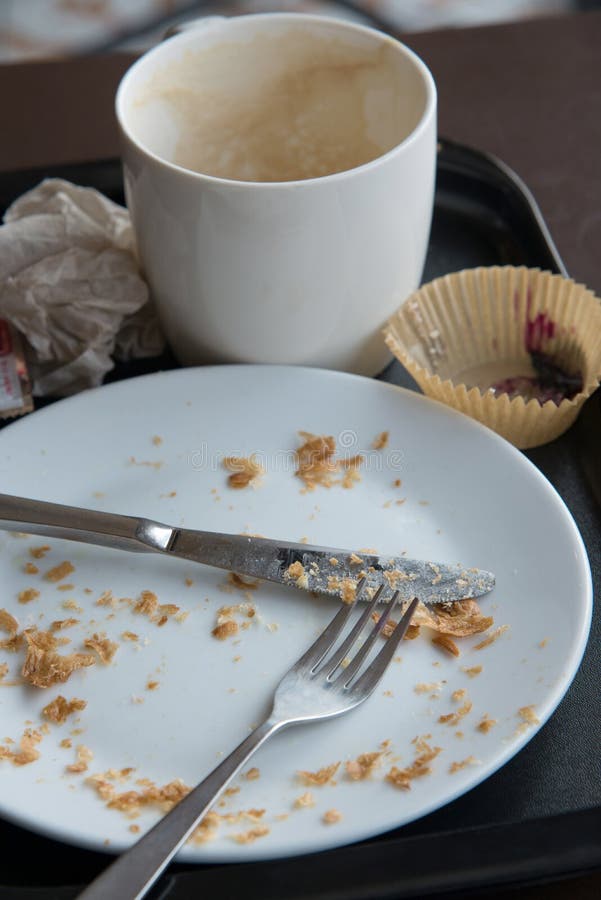 Empty Dish after Food on the Table Stock Image - Image of caffeine ...