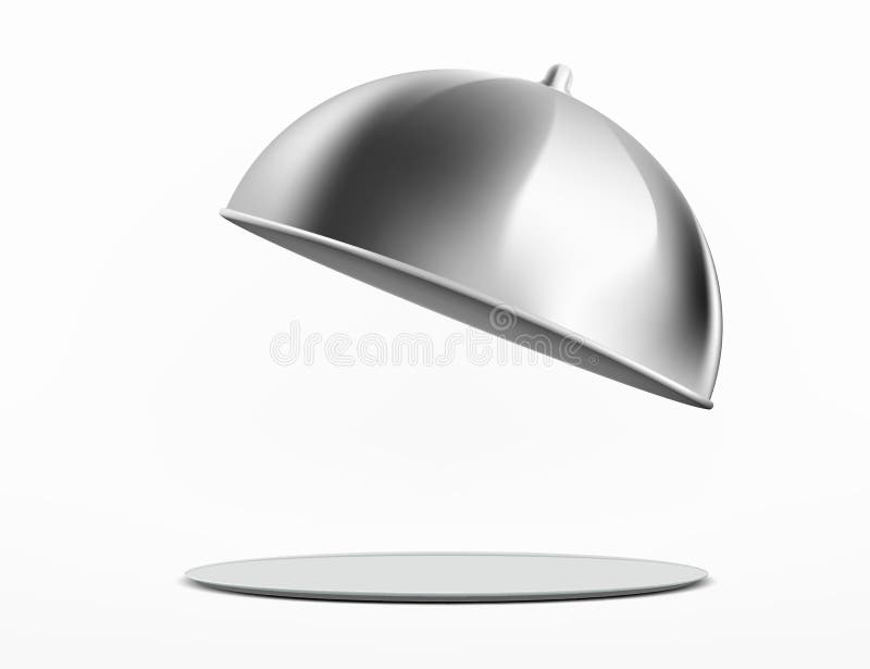 Empty Dish Or Tray With Cloche. Isolated On A White Stock Vector ...