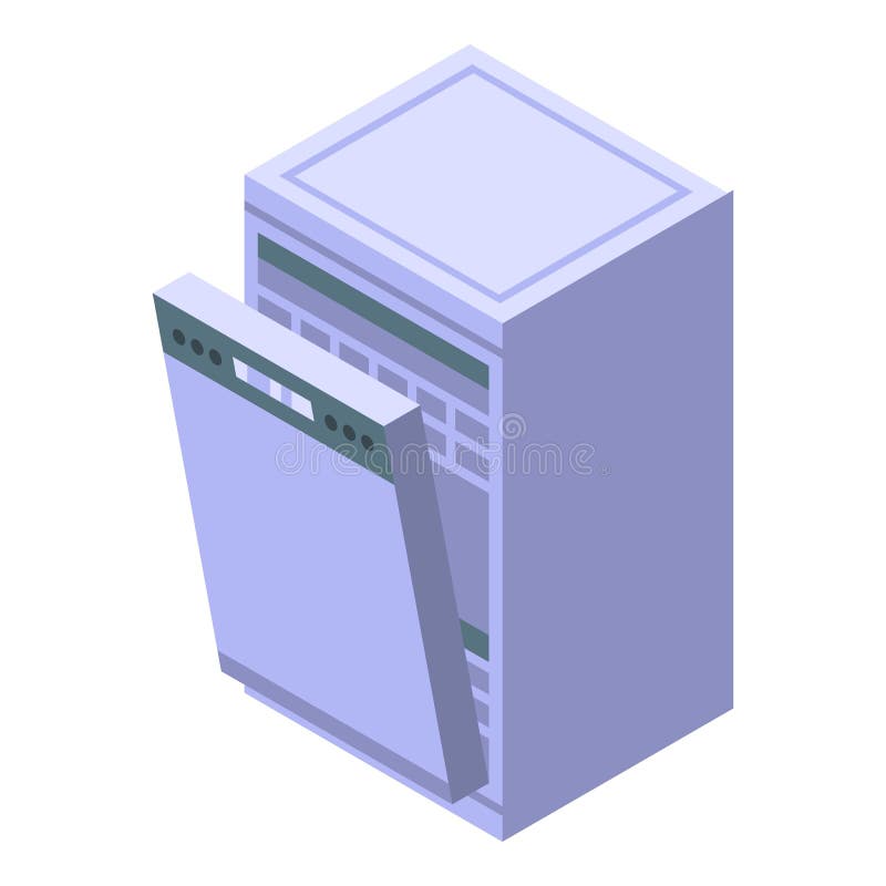 Empty Dishwasher Icon, Isometric Style Stock Vector - Illustration of ...