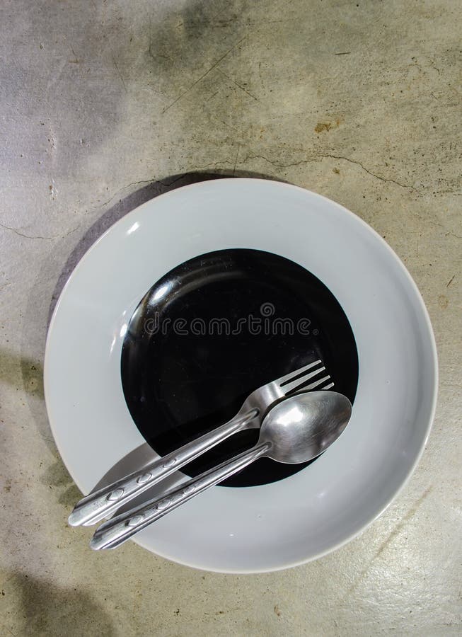 Empty Disk Spoon Fork Floor Stock Photos - Free & Royalty-Free Stock ...