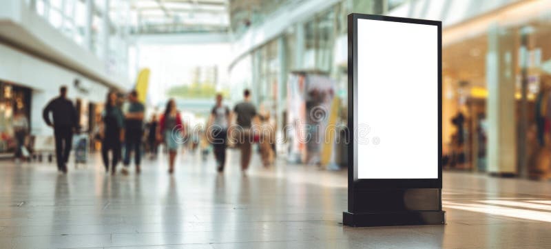 The Empty Display Board Awaiting Advertisements in a Bustling Shopping ...