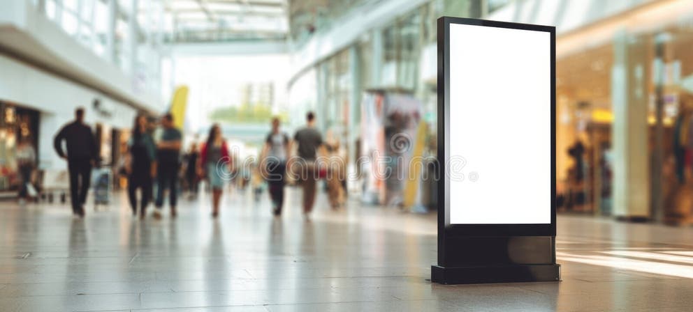 The Empty Display Board Awaiting Advertisements in a Bustling Shopping ...