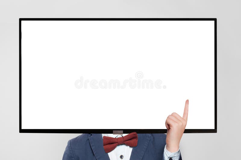 Empty Display Head on Shoulders and Hand Pointing Up Stock Image ...