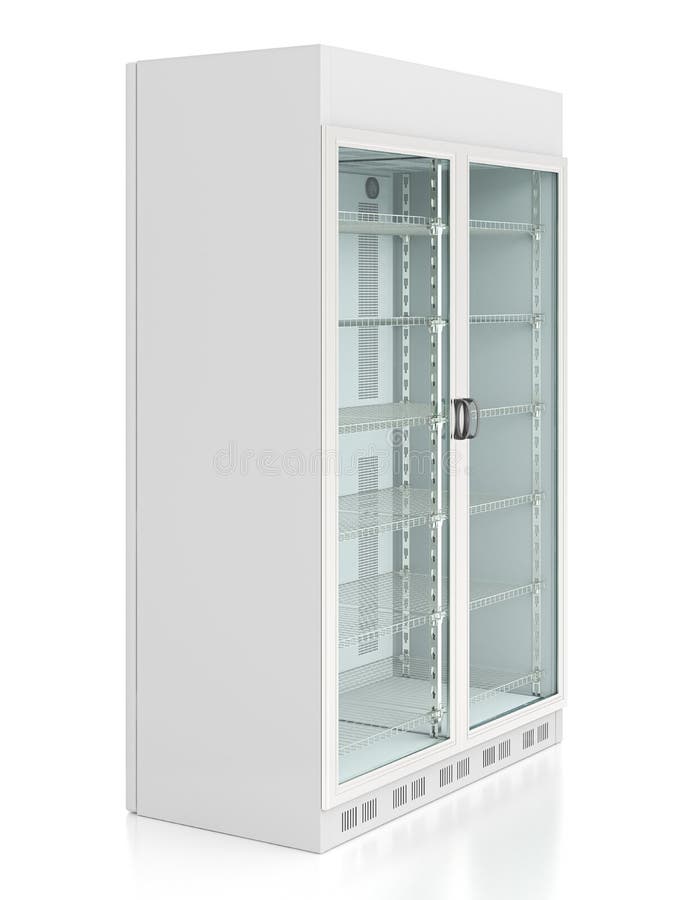 Empty display refrigerator stock illustration. Illustration of ...