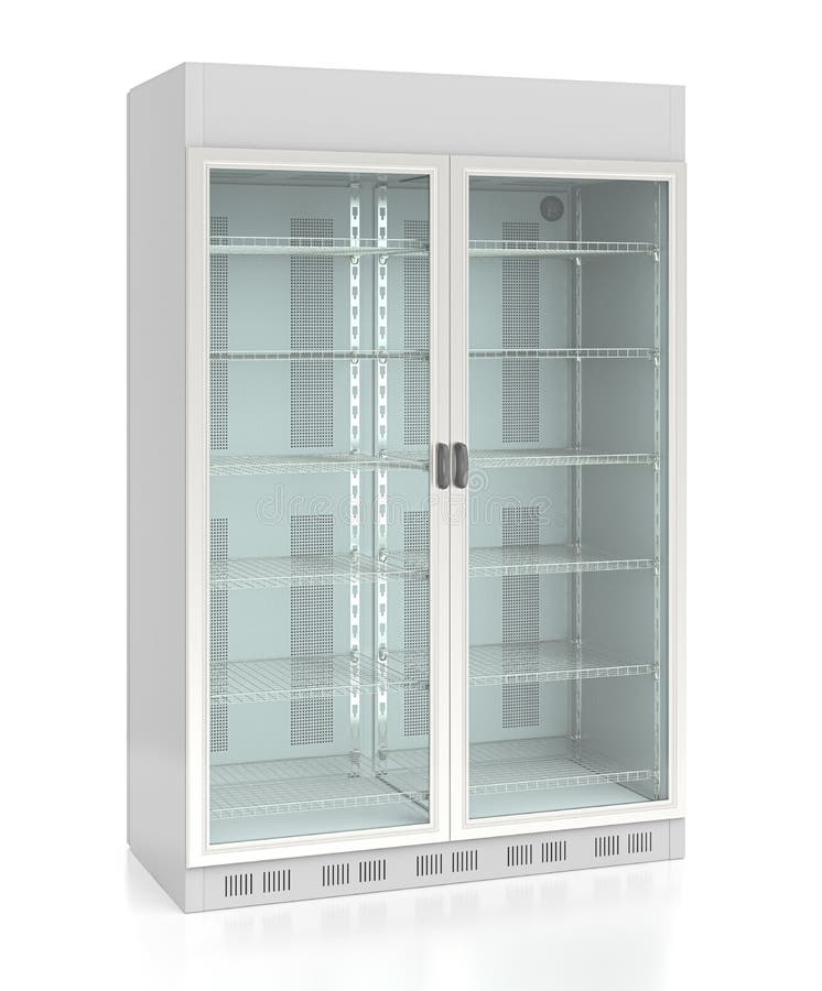 Empty display refrigerator stock illustration. Illustration of business ...