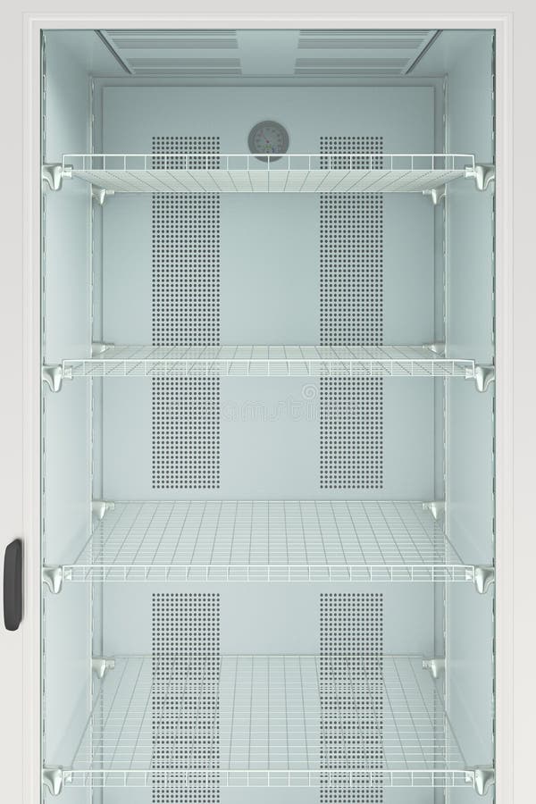 Empty display refrigerator stock illustration. Illustration of food ...