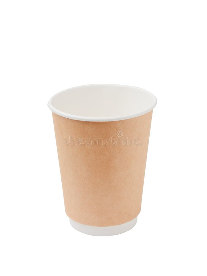 Empty Disposable Paper Cup Made of Cardboard for Hot Drinks. Isolated ...