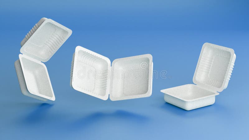 Empty Disposable Paper Food Packaging Tray, 3D Render Stock ...