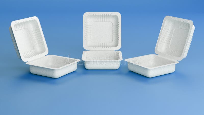 Empty Disposable Paper Food Packaging Tray, 3D Render Stock ...