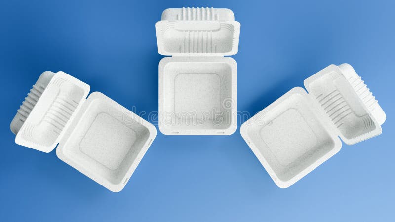 Empty Disposable Paper Food Packaging Tray, 3D Render Stock ...