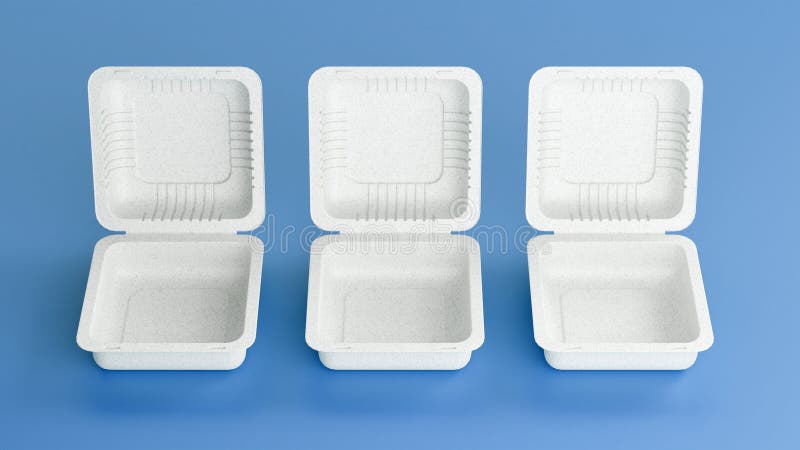 Empty Disposable Paper Food Packaging Tray, 3D Render Stock ...