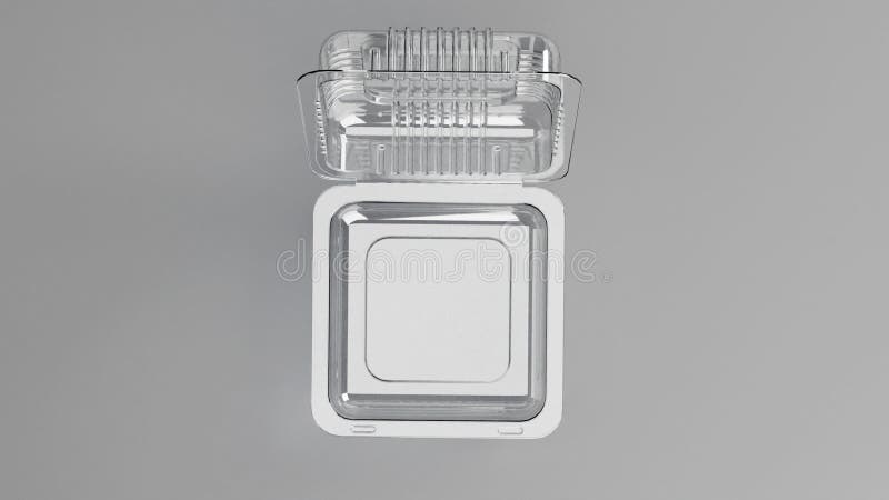 Empty Disposable Plastic Food Packaging Tray, 3D Render Stock ...