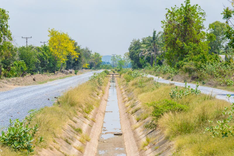 Empty Ditch without Water from El Nino Effect in Thailand Stock Image ...