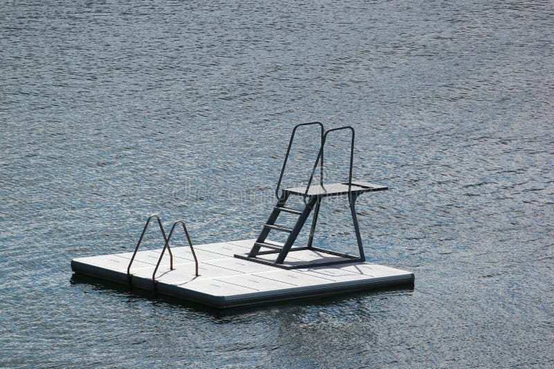 Empty Diving Platform Floating on Water Surface Stock Image - Image of ...