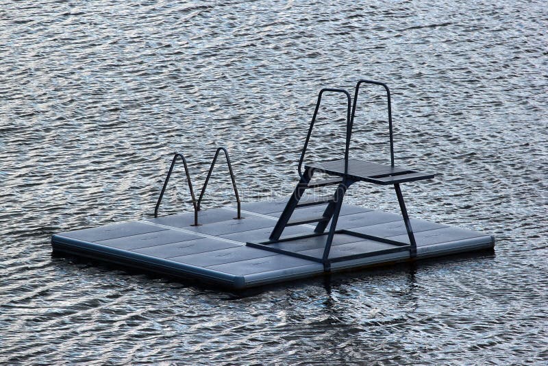 Empty Diving Platform Floating on Water Surface Stock Image - Image of ...