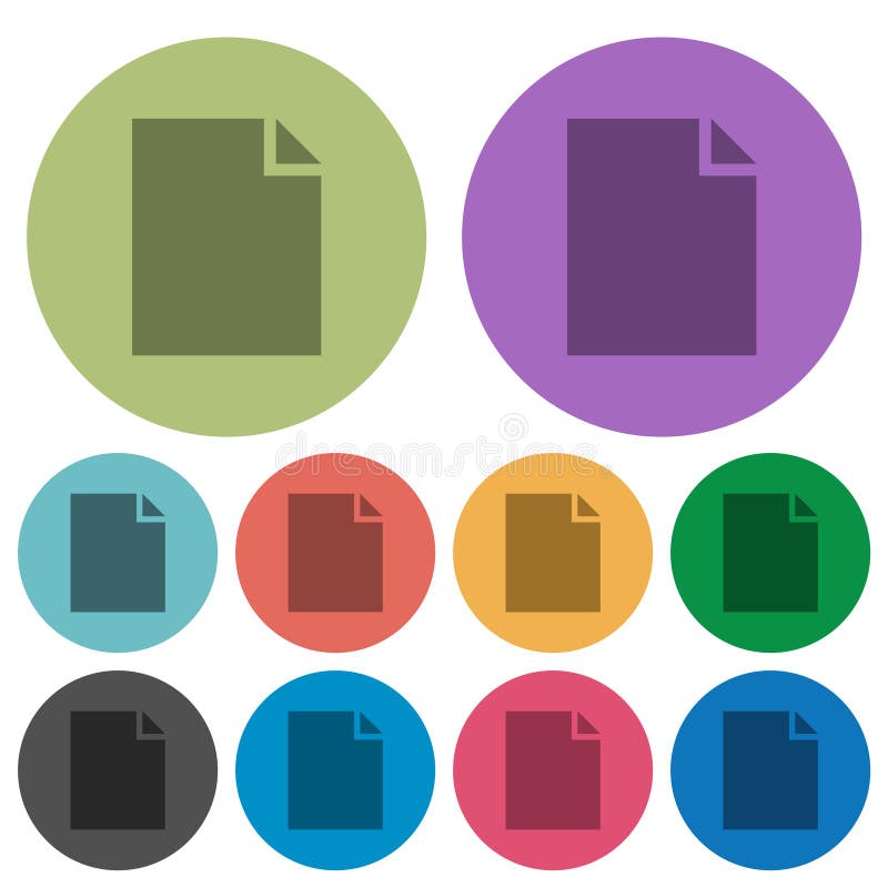 Empty Document Sheet Solid Color Darker Flat Icons Stock Vector ...