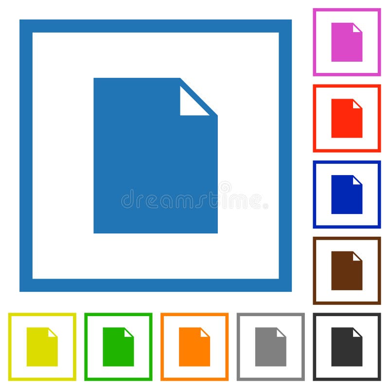 Empty Document Sheet Solid Flat Framed Icons Stock Vector ...