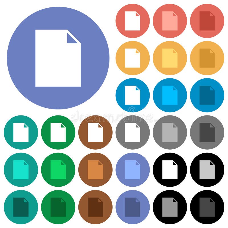 Empty Document Sheet Solid Round Flat Multi Colored Icons Stock Vector ...