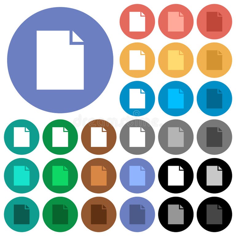 Empty Document Sheet Solid Round Flat Multi Colored Icons Stock Vector ...