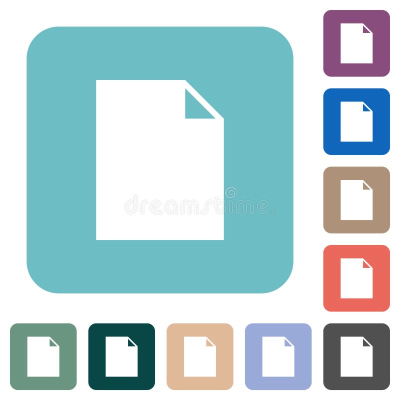 Empty Document Sheet Solid Flat Round Icons Stock Vector - Illustration ...