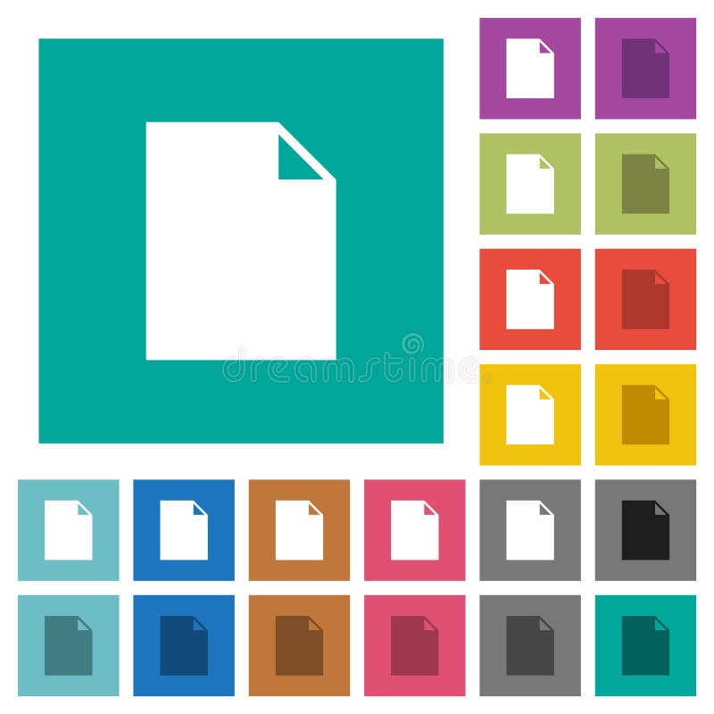 Empty Document Sheet Solid Square Flat Multi Colored Icons Stock Vector ...