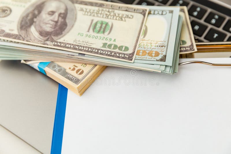 The Empty Document in Statement Form and Money on the Table Isolated ...