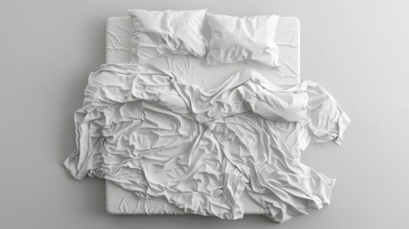 Empty double bed top view stock photo. Image of mattress - 327447306