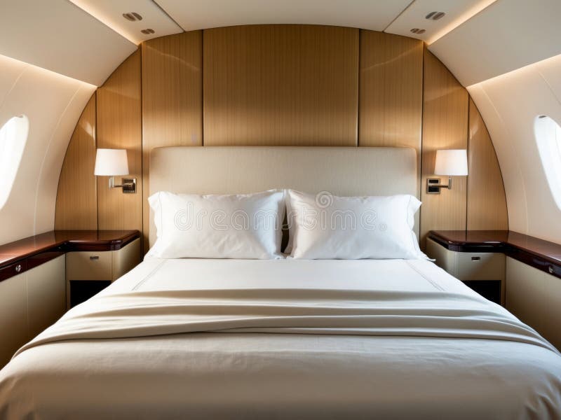 Empty Double Bed with White Sheets is Ready for a Passenger in a ...