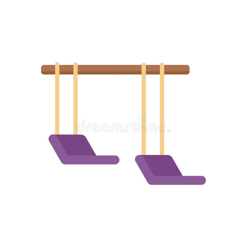 Empty Double Swing Hanging on Wooden Bar Stock Vector - Illustration of ...