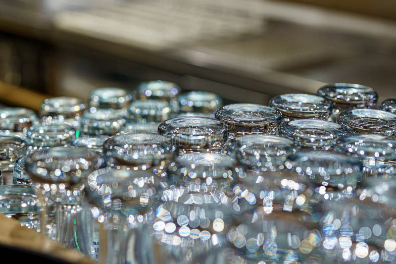 Empty Draft Beer Glasses at a Bar Stock Photo - Image of empty ...