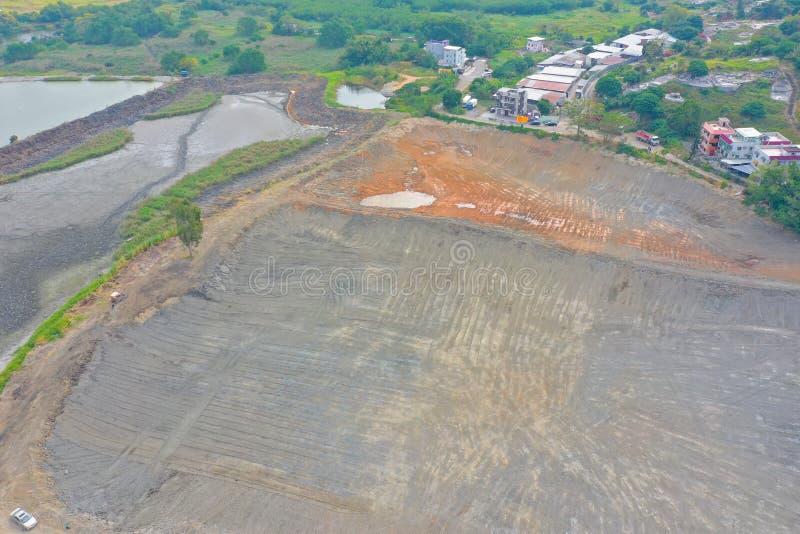 Empty Drained Pond, Dry Fish Pond, Yuen Long 19 Dec 2021 Stock Image ...