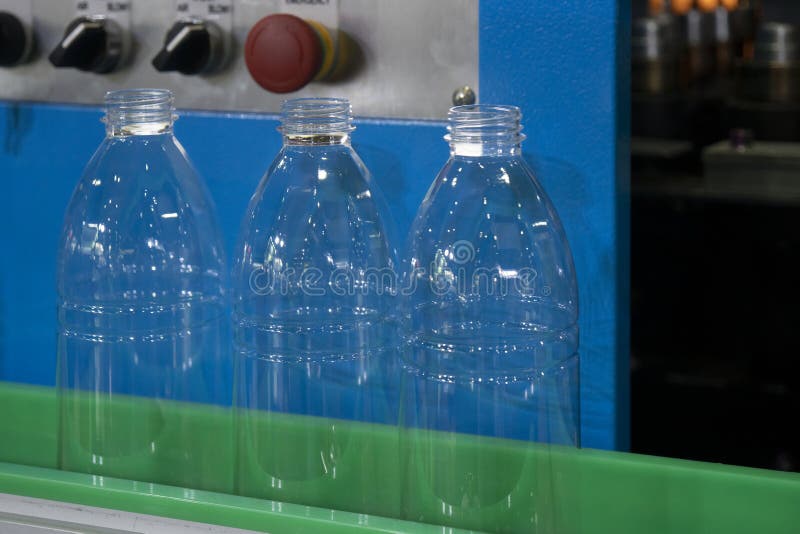 The Empty Drinking Water Bottles on the Conveyor Belt for Filling ...