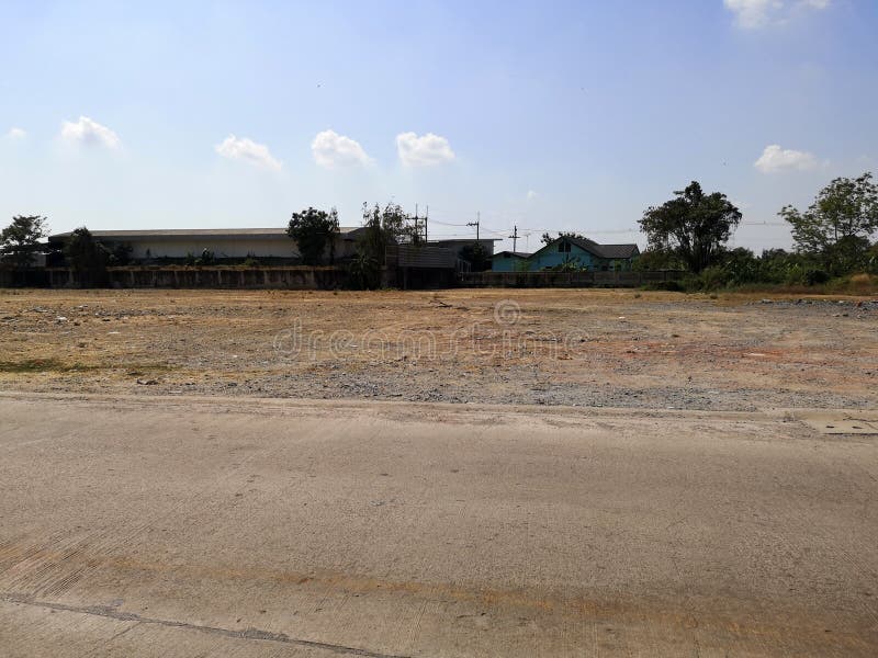 Landscape of Empty Land Plot for Development, and Beautiful Blue Sky ...