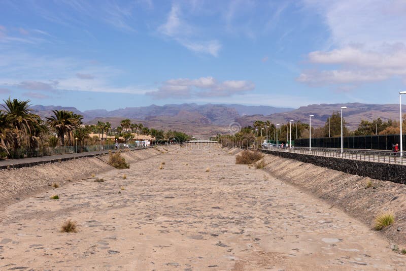 Empty and Dry River Bed in Gran Canaria Stock Photo - Image of ...