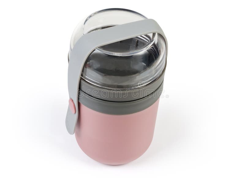 Empty Dual Plastic Lunch Box on a White Background Stock Photo - Image ...