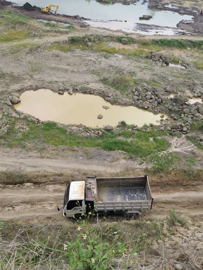 This Empty Dump Truck Move Forward Stock Image - Image of transport ...