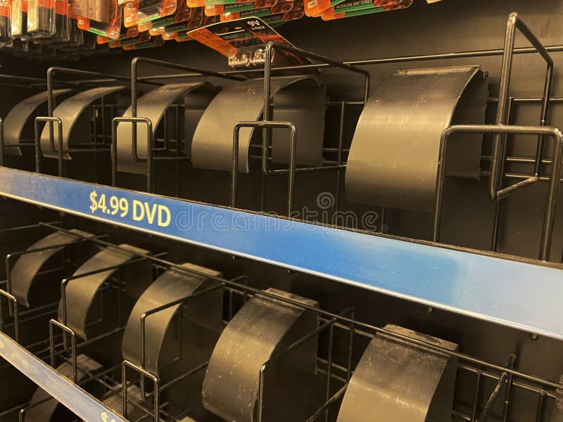 Empty DVD Rack in a Retail Grocery Store Side Stock Photo - Image of ...