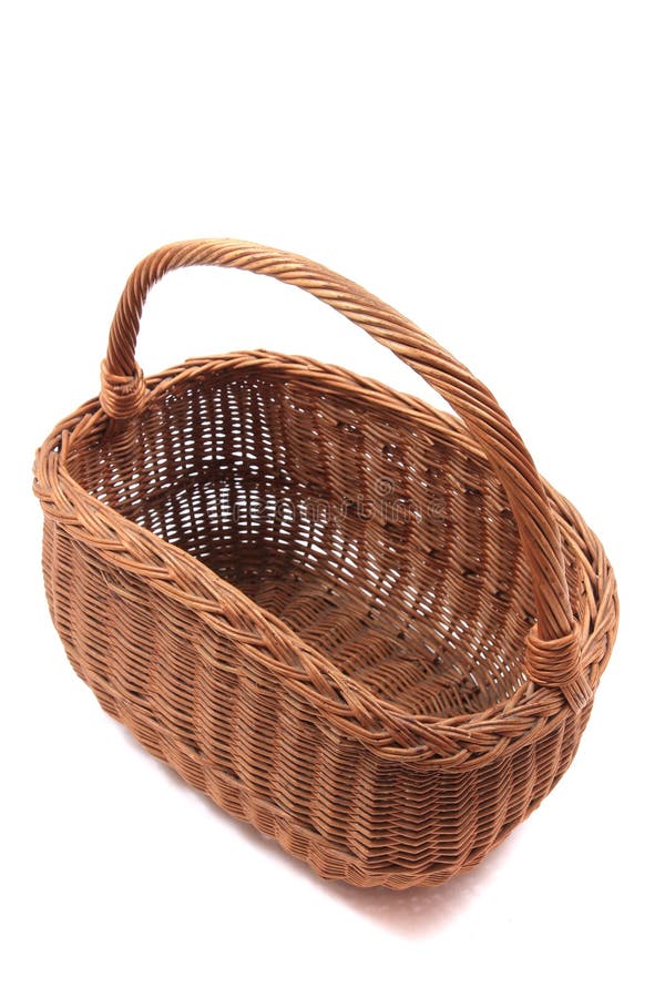 Empty Easter Natural Basket Isolated Stock Photo - Image of shopping ...