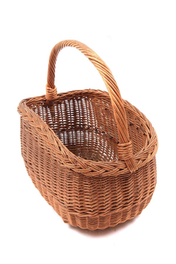 Empty Easter Natural Basket Isolated Stock Image - Image of product ...